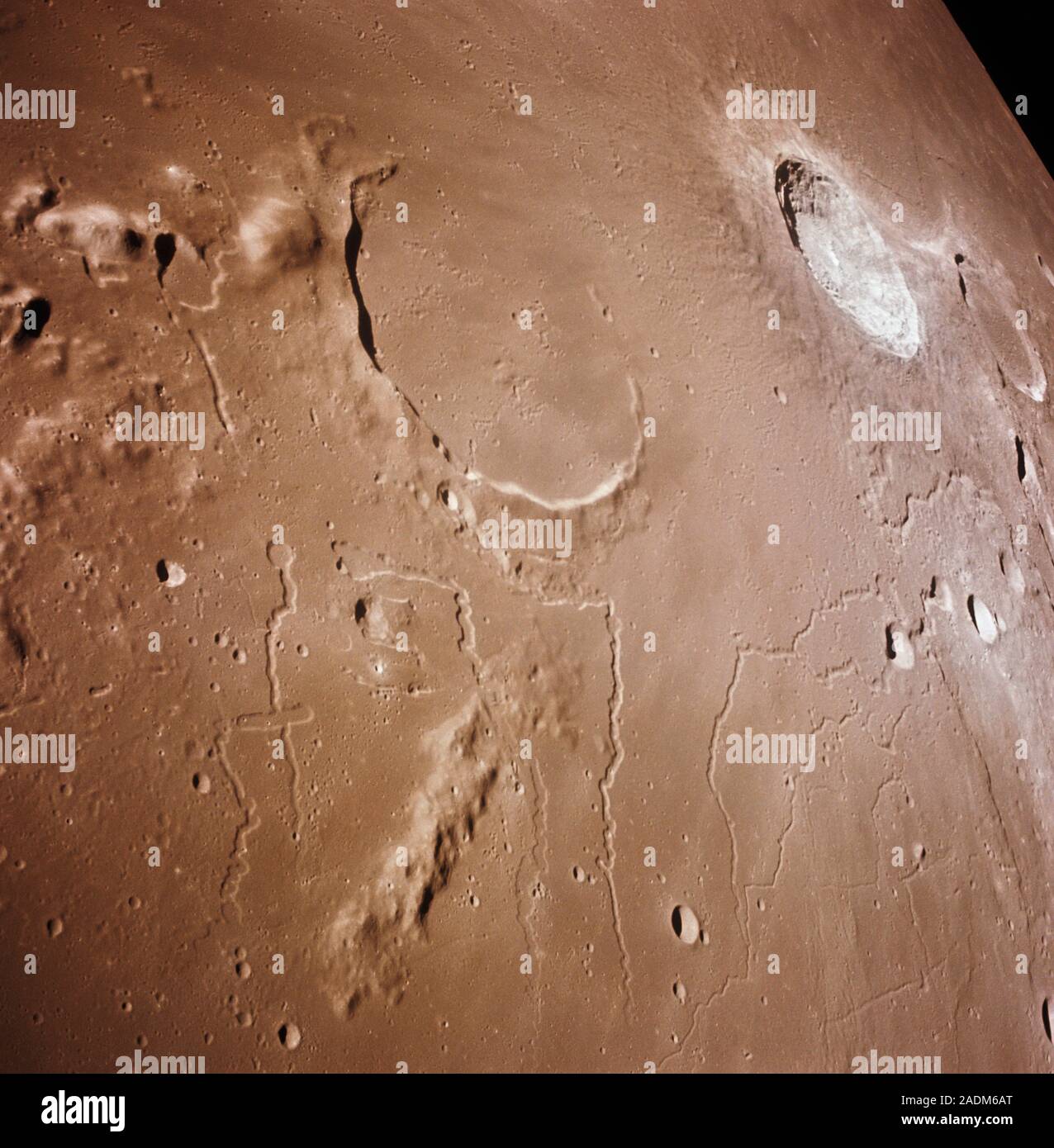 Lunar surface, the Hadley-Apennine region of the Moon. The crater ...
