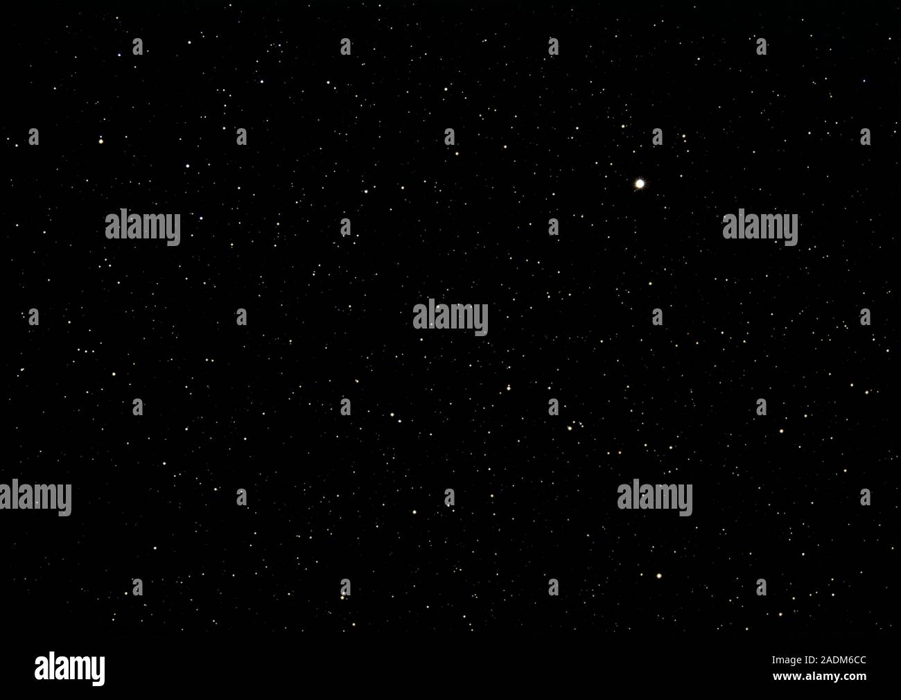 Mars (upper right), photographed in the night sky in the constellation ...