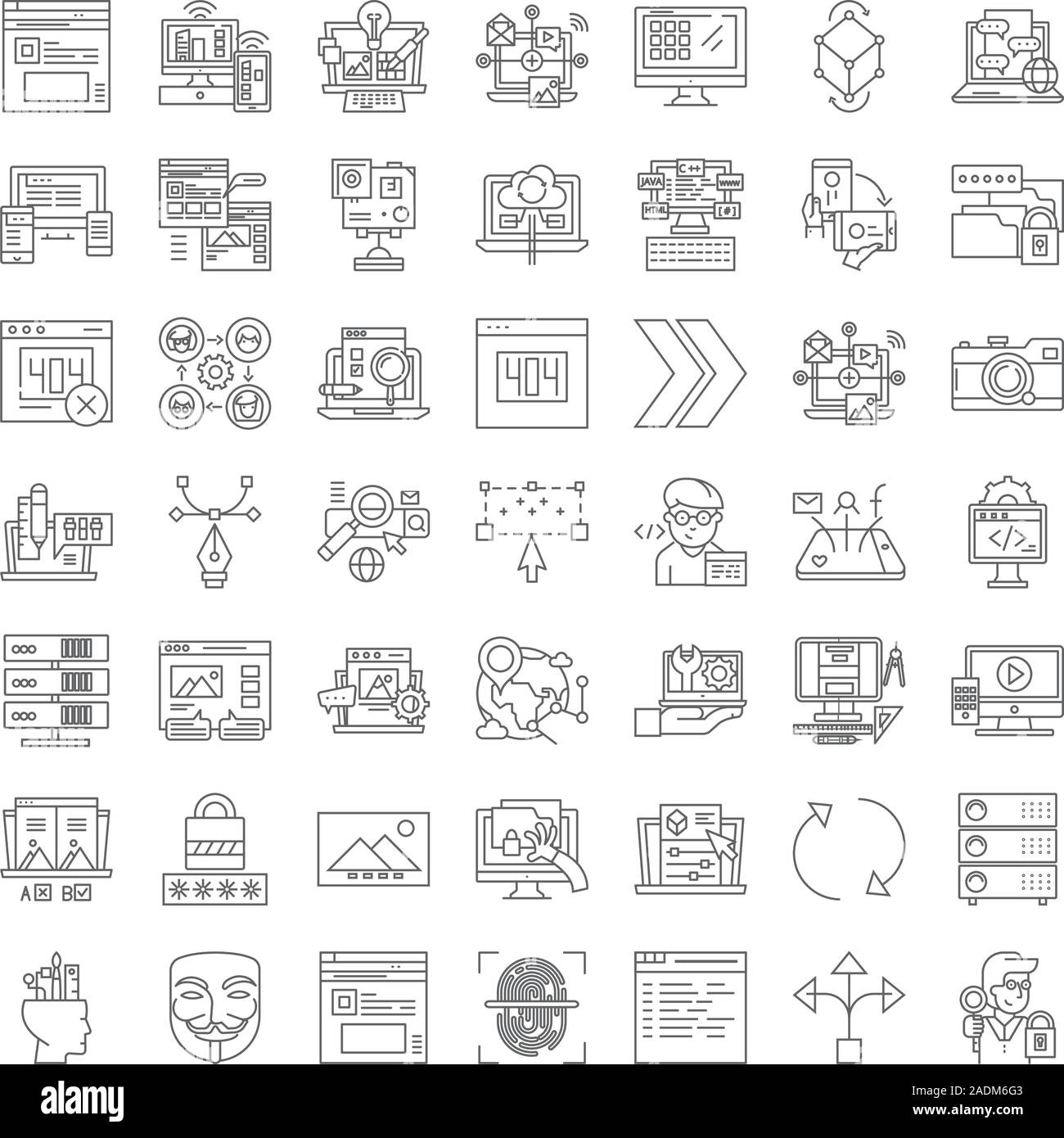 Website linear icons, signs, symbols vector line illustration set Stock ...