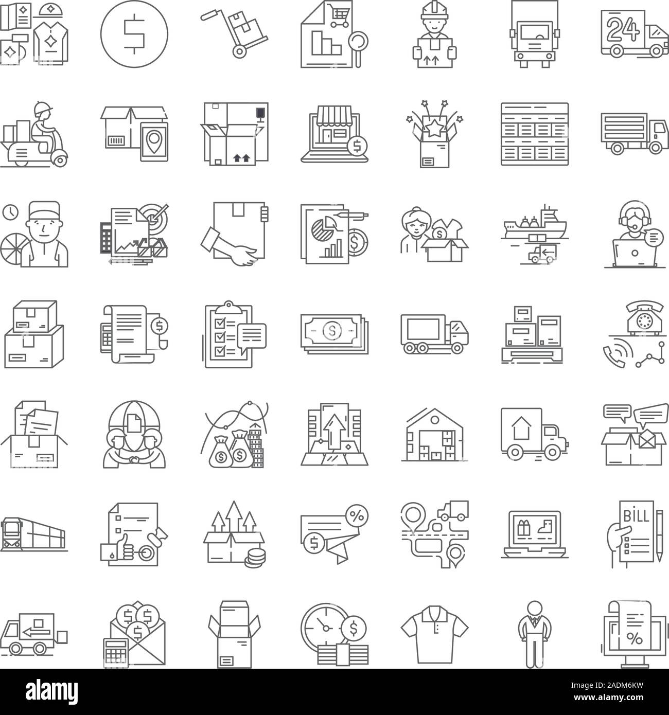 Wholesale company linear icons, signs, symbols vector line illustration ...