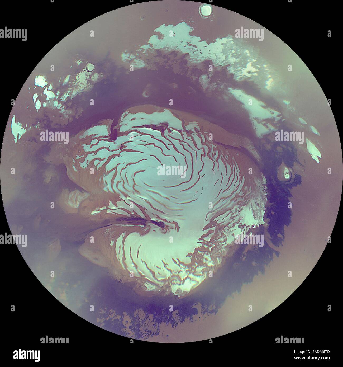 Mars north polar ice cap, Mars Reconnaissance Orbiter (MRO) image. This ...