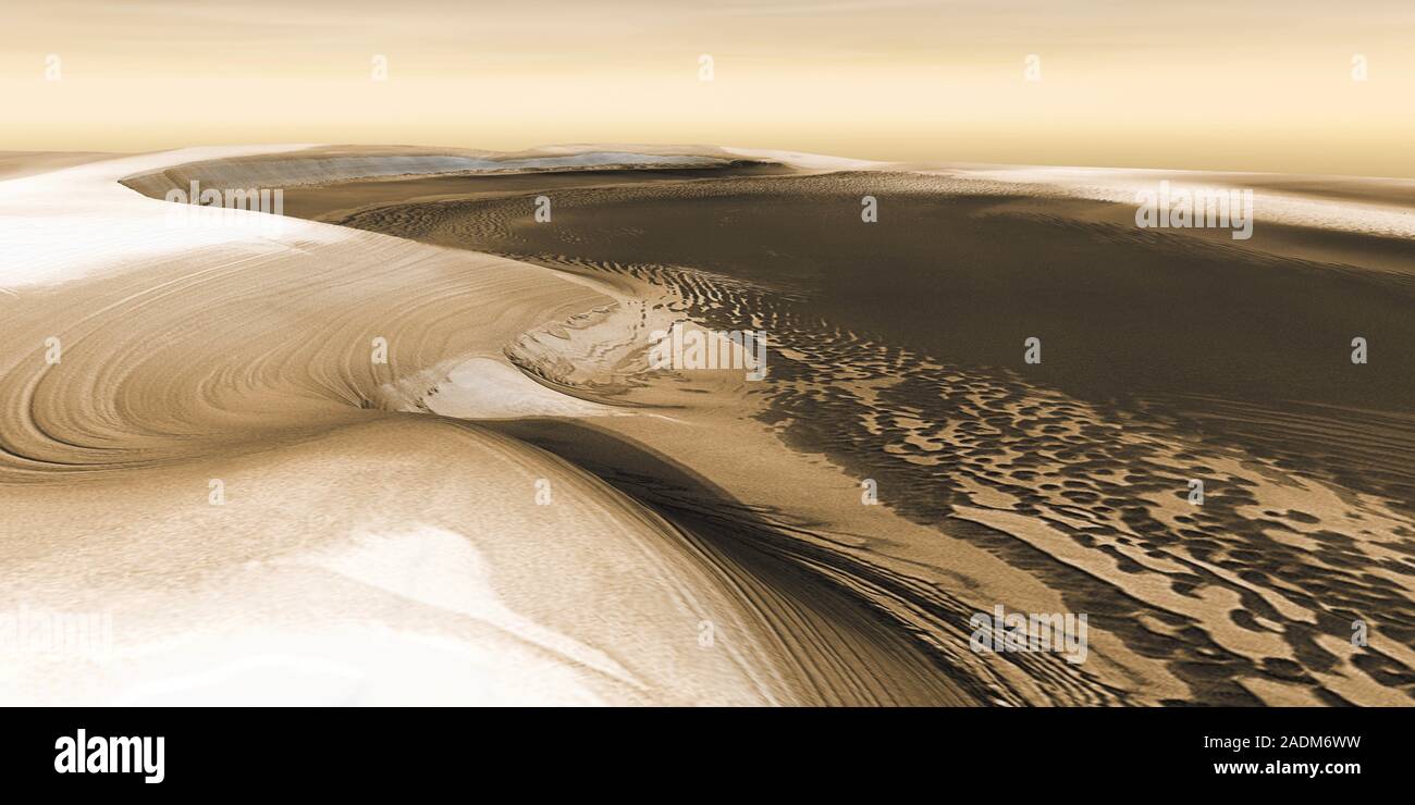 Chasma Boreale. Satellite image of a the Chasma Boreale, a deep canyon ...