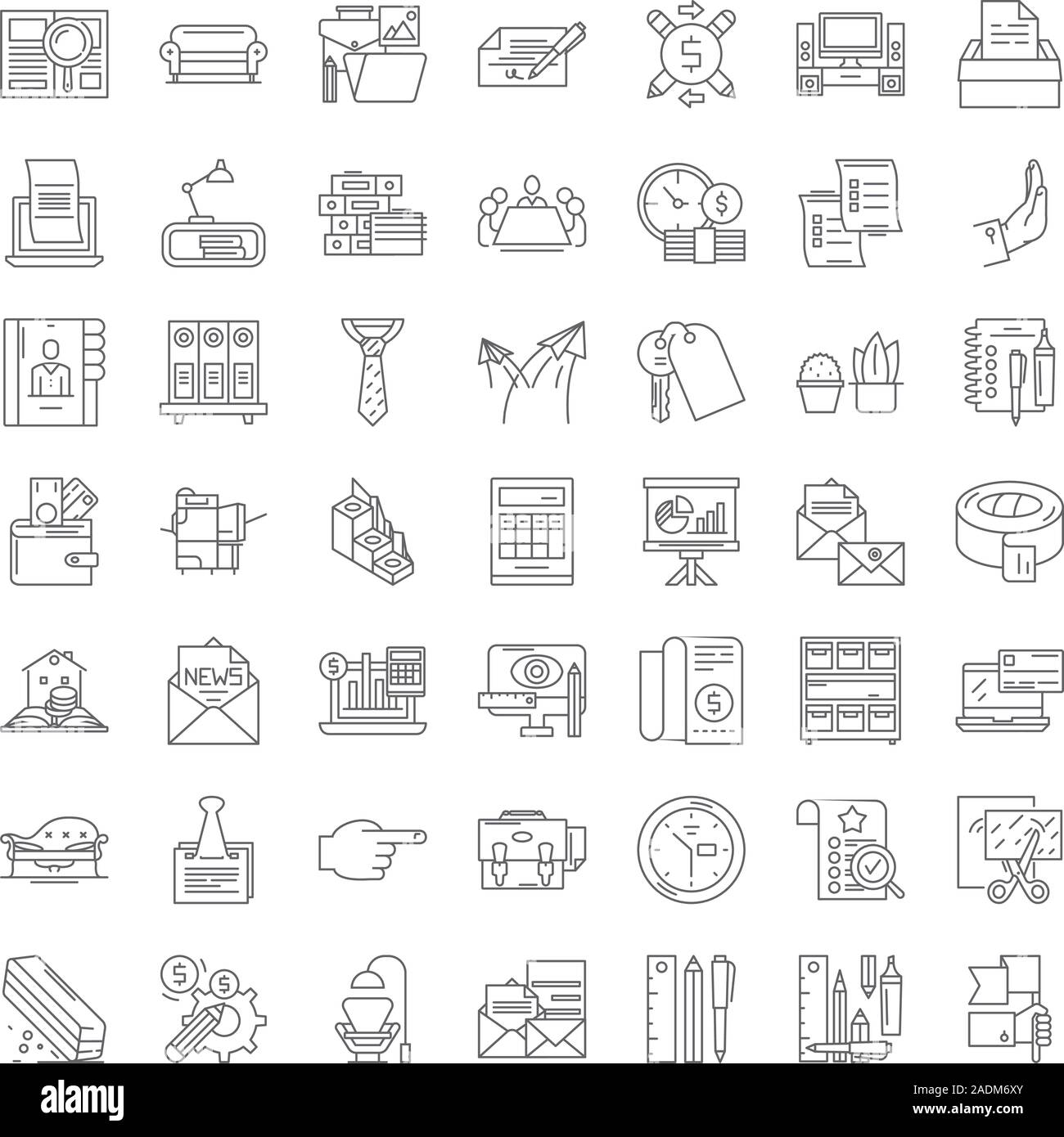 Office people work linear icons, signs, symbols vector line ...