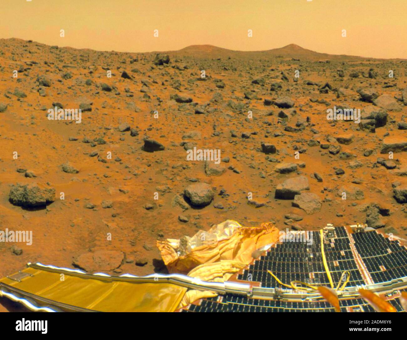 Surface of Mars. Mars Pathfinder mosaic image of the dusty, rocky ...