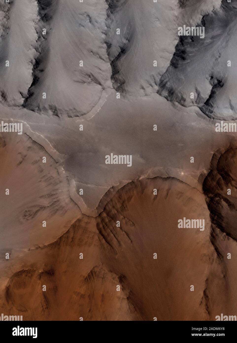 Valles Marineris canyon on Mars. Coloured high- resolution image from ...