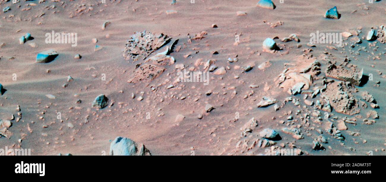 Pot of gold" rock, Mars. Intriguing because of its covering of nodules ...