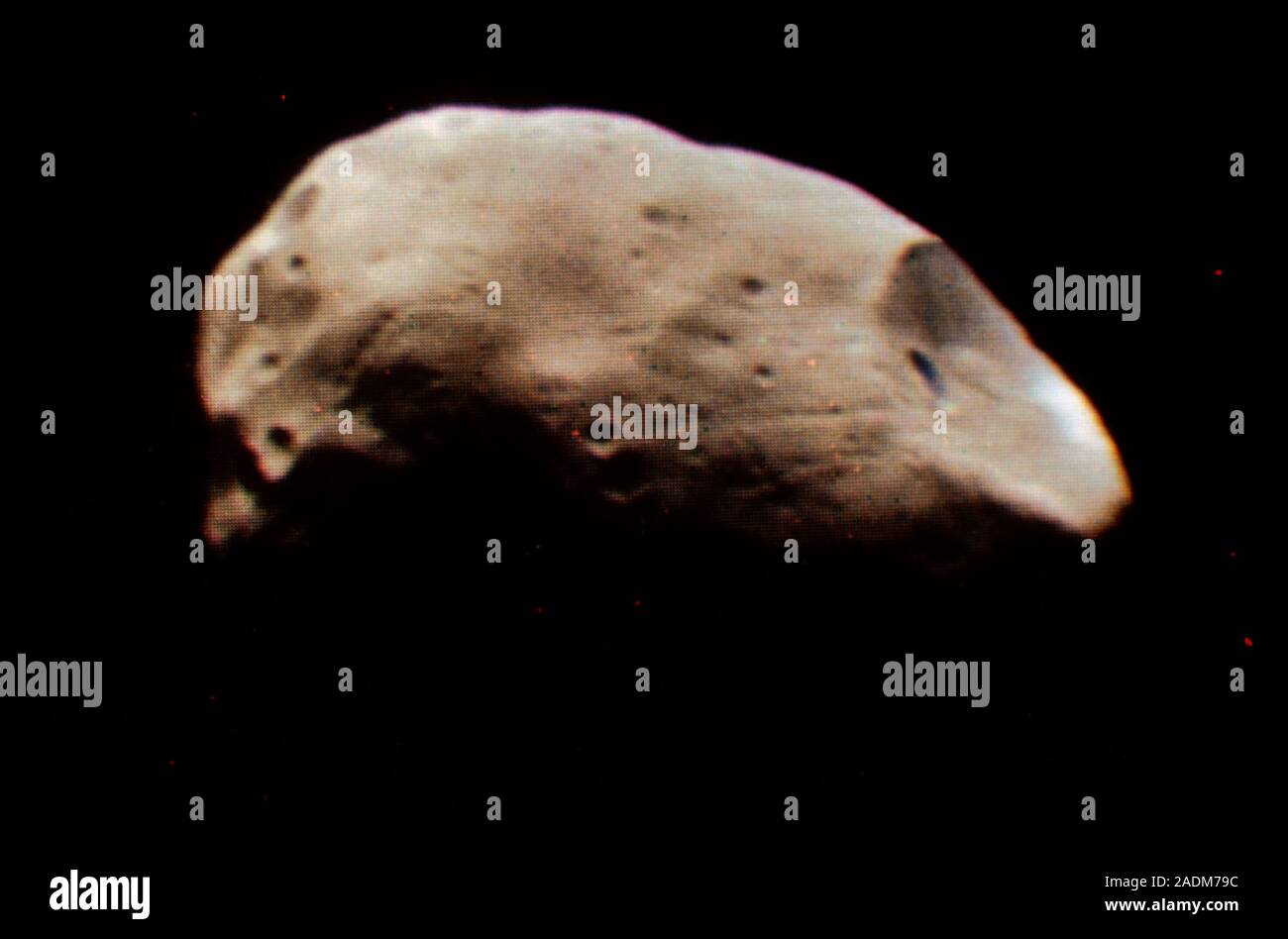 Viking Orbiter photograph of Phobos, one of the two moons of the planet ...