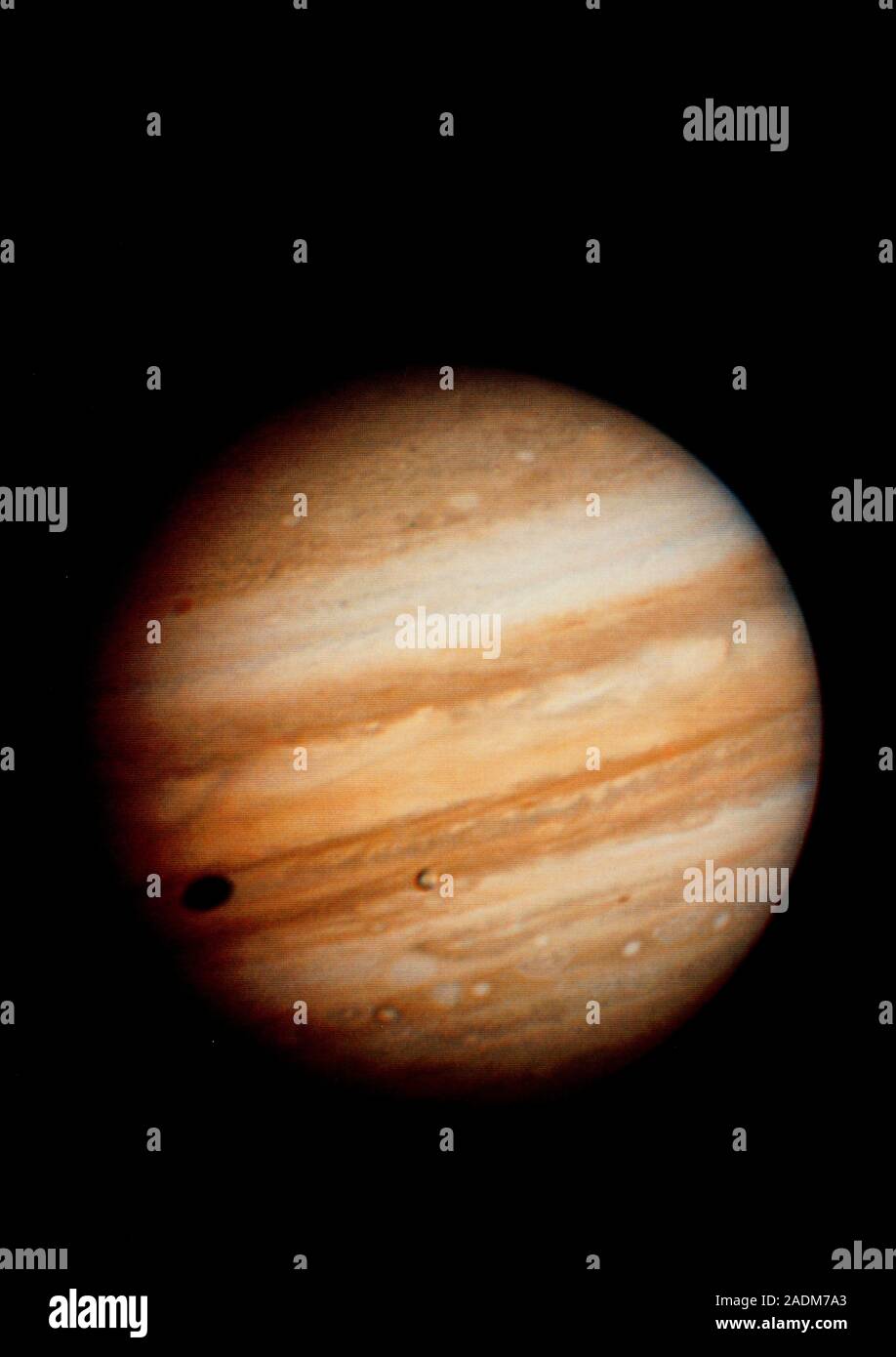 Voyager 1 spacecraft photograph of the planet Jupiter, showing its ...