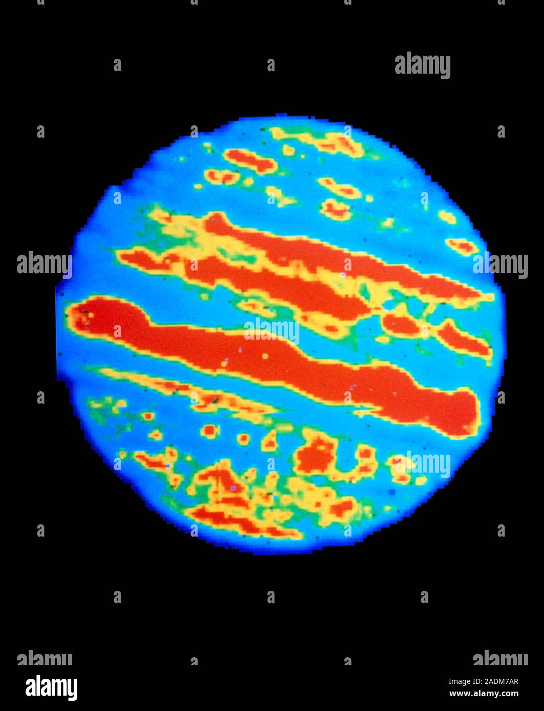 False-colour infrared image of Jupiter, made at a wavelength of about 5 ...
