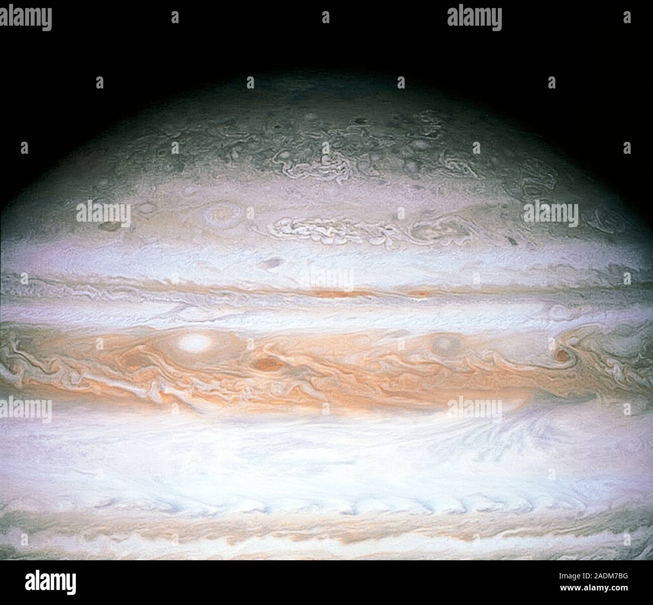 Jupiter. Computer-enhanced image of Jupiter taken by NASA's Cassini ...