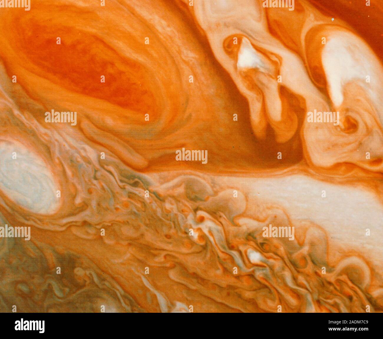 Jupiter's Great Red Spot. The famous Great Red Spot (GRS, upper right ...
