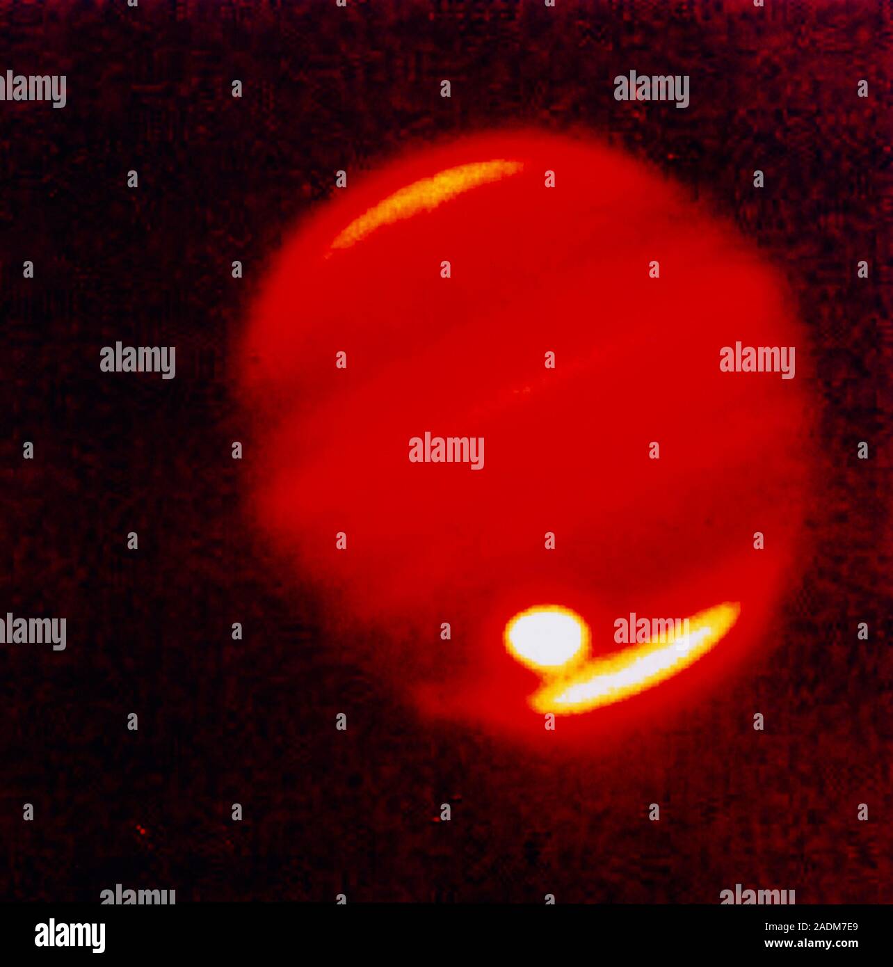 Comet Shoemaker-Levy/Jupiter collision. Infrared image showing a ...