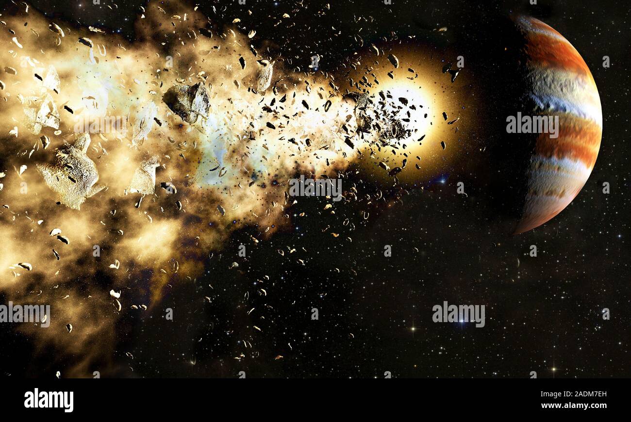 Comet Shoemaker-Levy 9. Computer artwork of a fragment of Comet ...