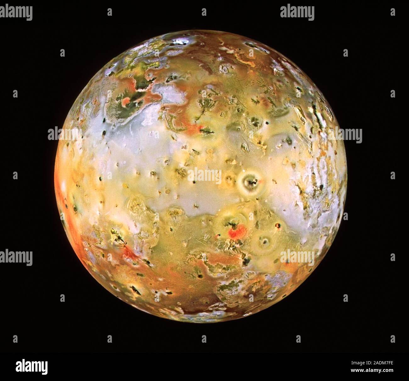 Io. Coloured Galileo spacecraft image of Io, the innermost of Jupiter's ...