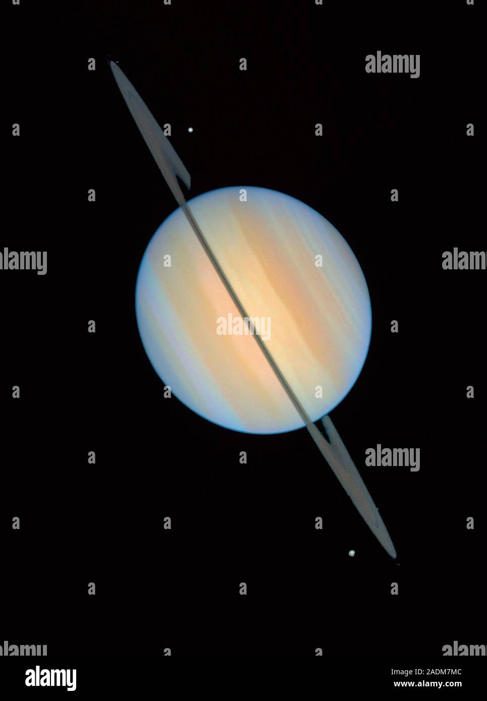 Saturn. Hubble Space Telescope image of the planet Saturn with its ...