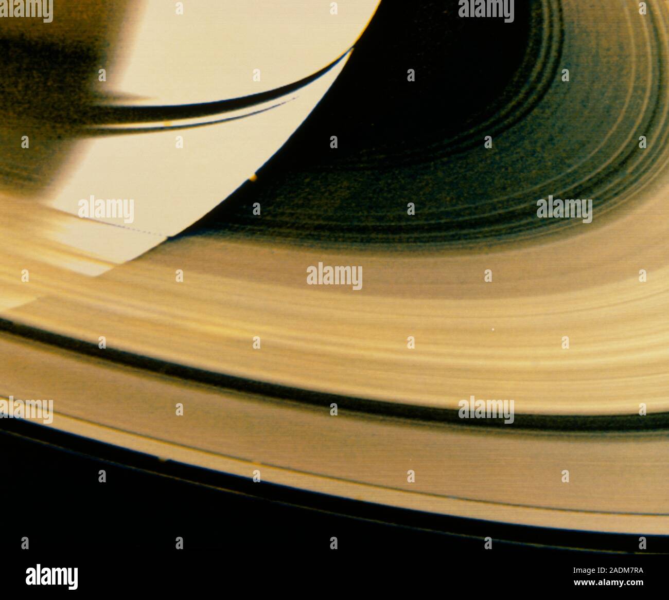 Voyager 1 photograph of Saturn & its rings. The image was exposed to ...