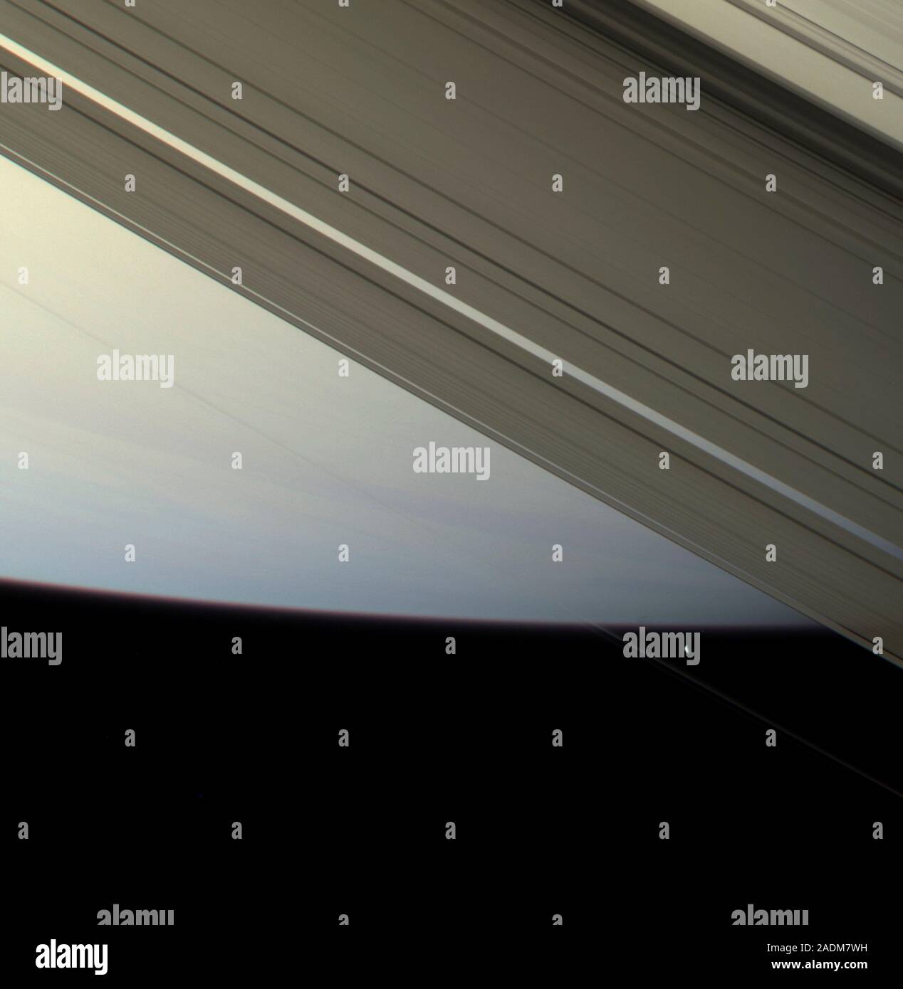 Saturn's rings, Cassini image. The rings consist of particles of nearly ...