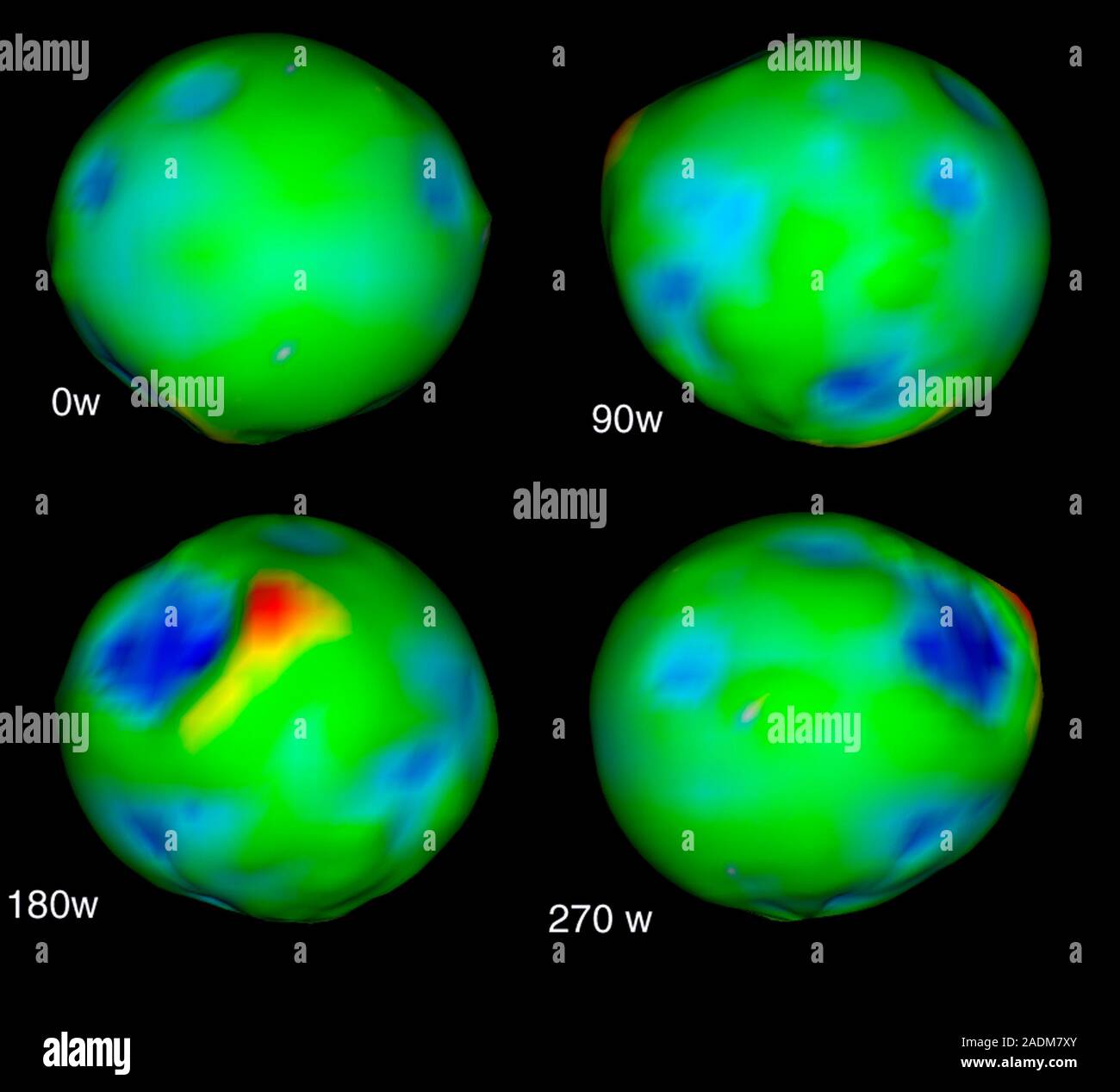 Phoebe. Digitally rendered model of Saturn's largest outer moon Phoebe ...