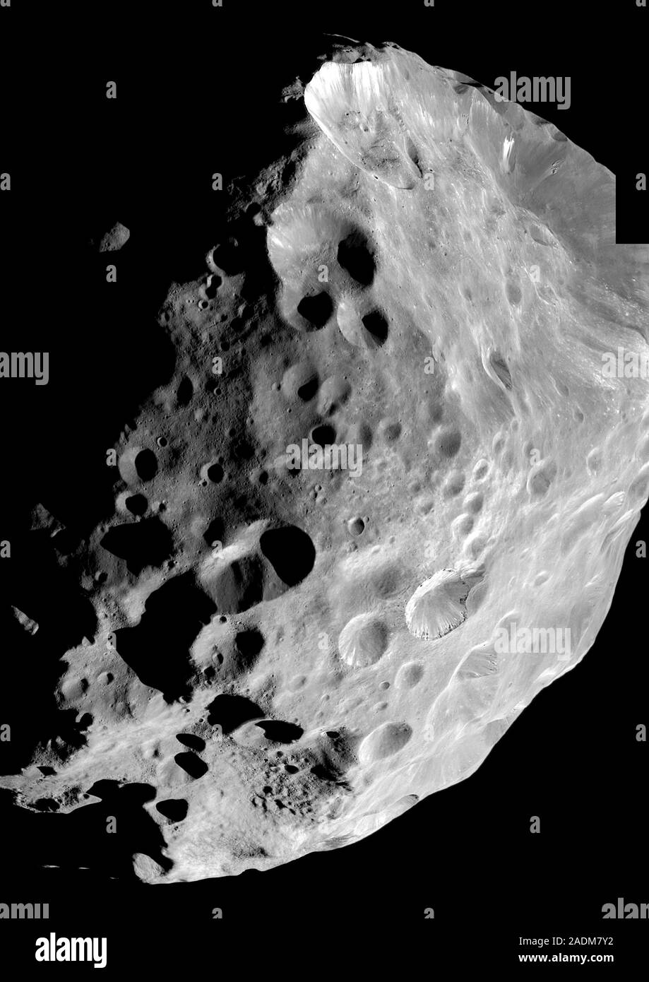 Phoebe. Mosaic of six images of Saturn's largest outer moon Phoebe ...