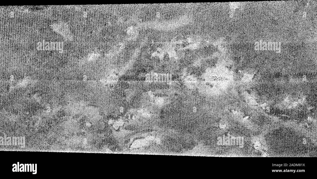 Titan's surface. Cassini spacecraft radar image of the surface of Titan ...