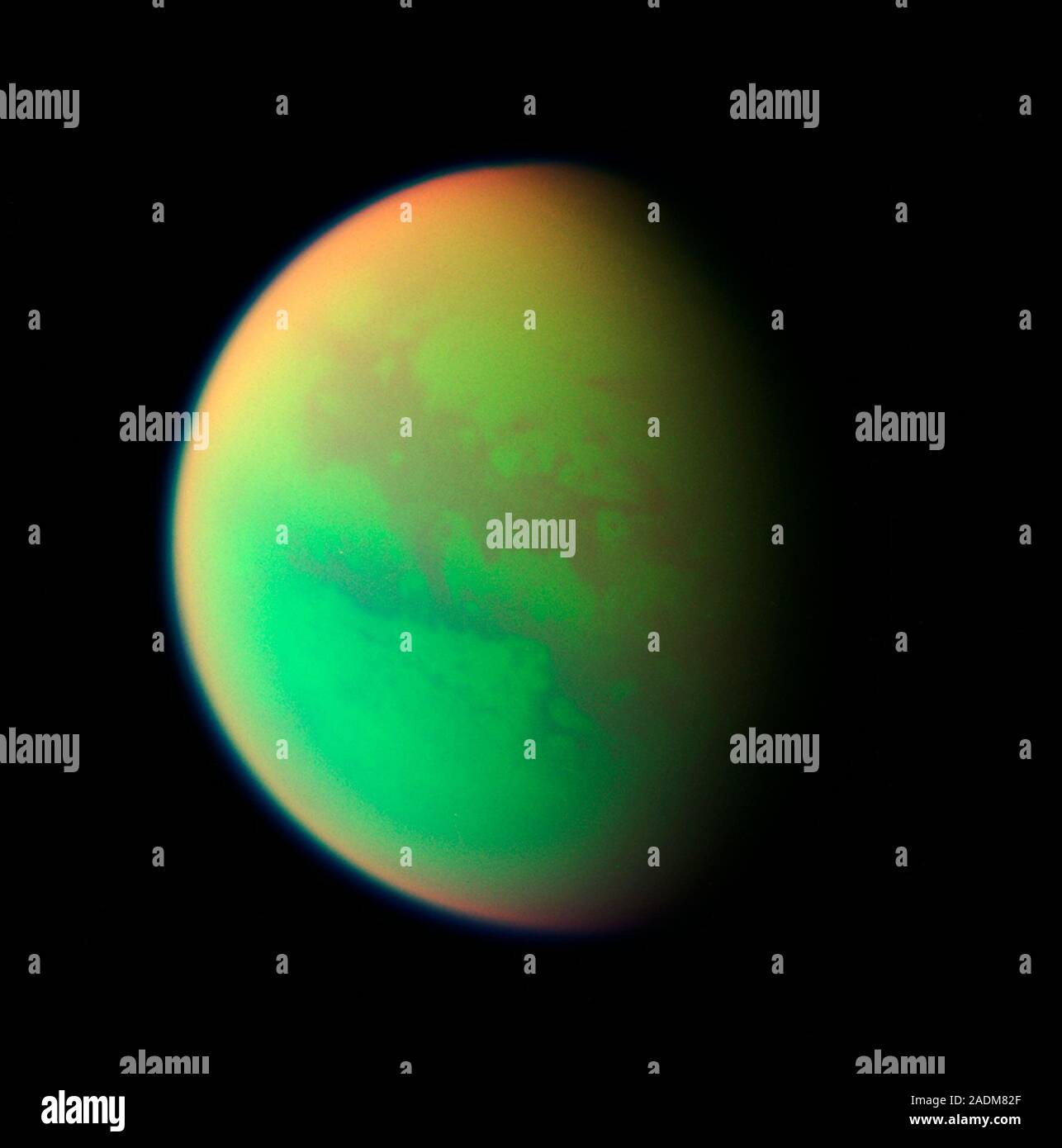 Titan. Composite infrared Cassini spacecraft image of Titan, Saturn's ...