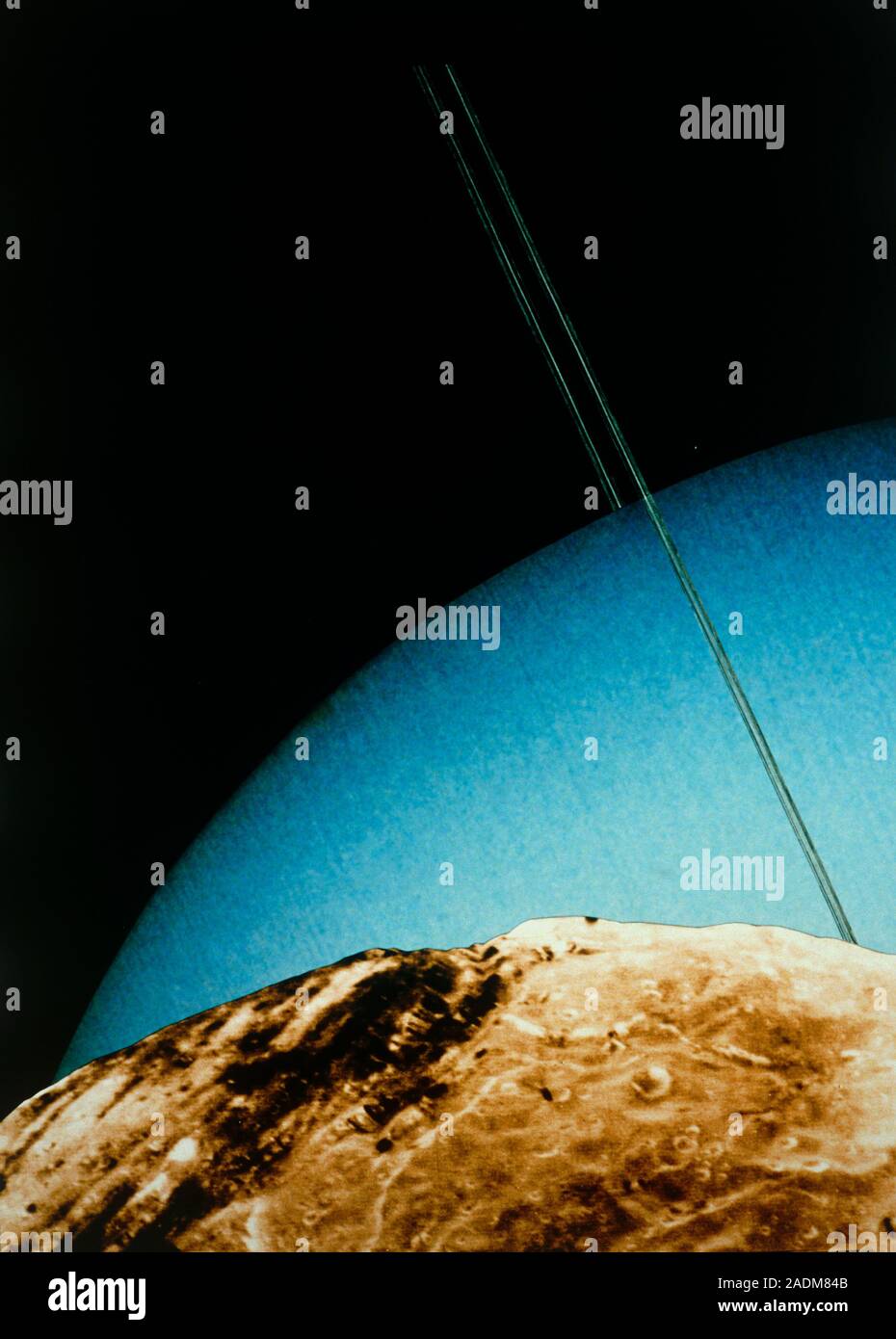 Voyager 2 montage of the surface of Miranda assembled from images ...