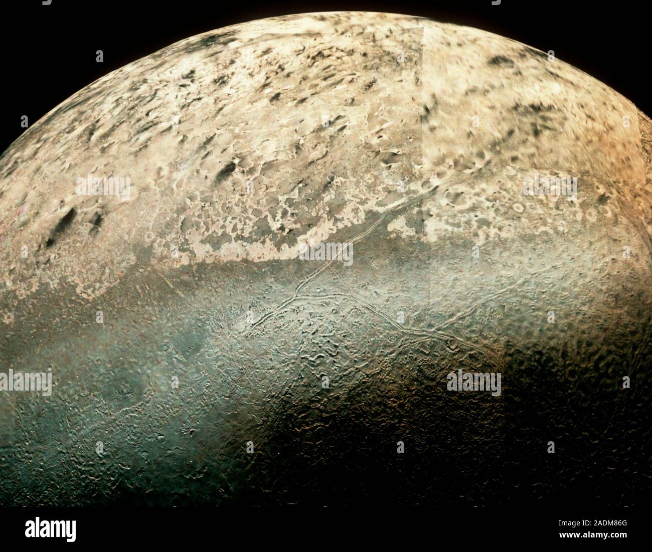 Triton. Mosaic of Voyager 2 images of Triton, the largest moon of ...