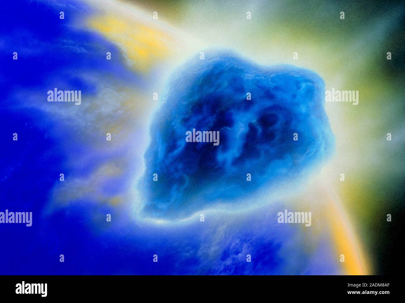 Earth catastrophe. Artwork representing the collision between the comet ...