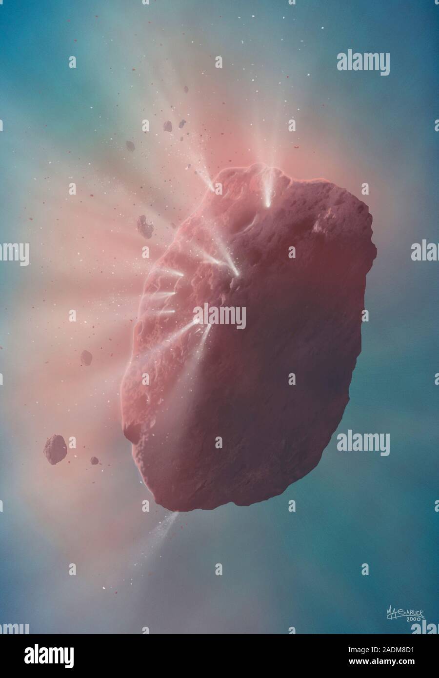 Comet. Illustration depicting the core of a comet. Comets are a loose ...