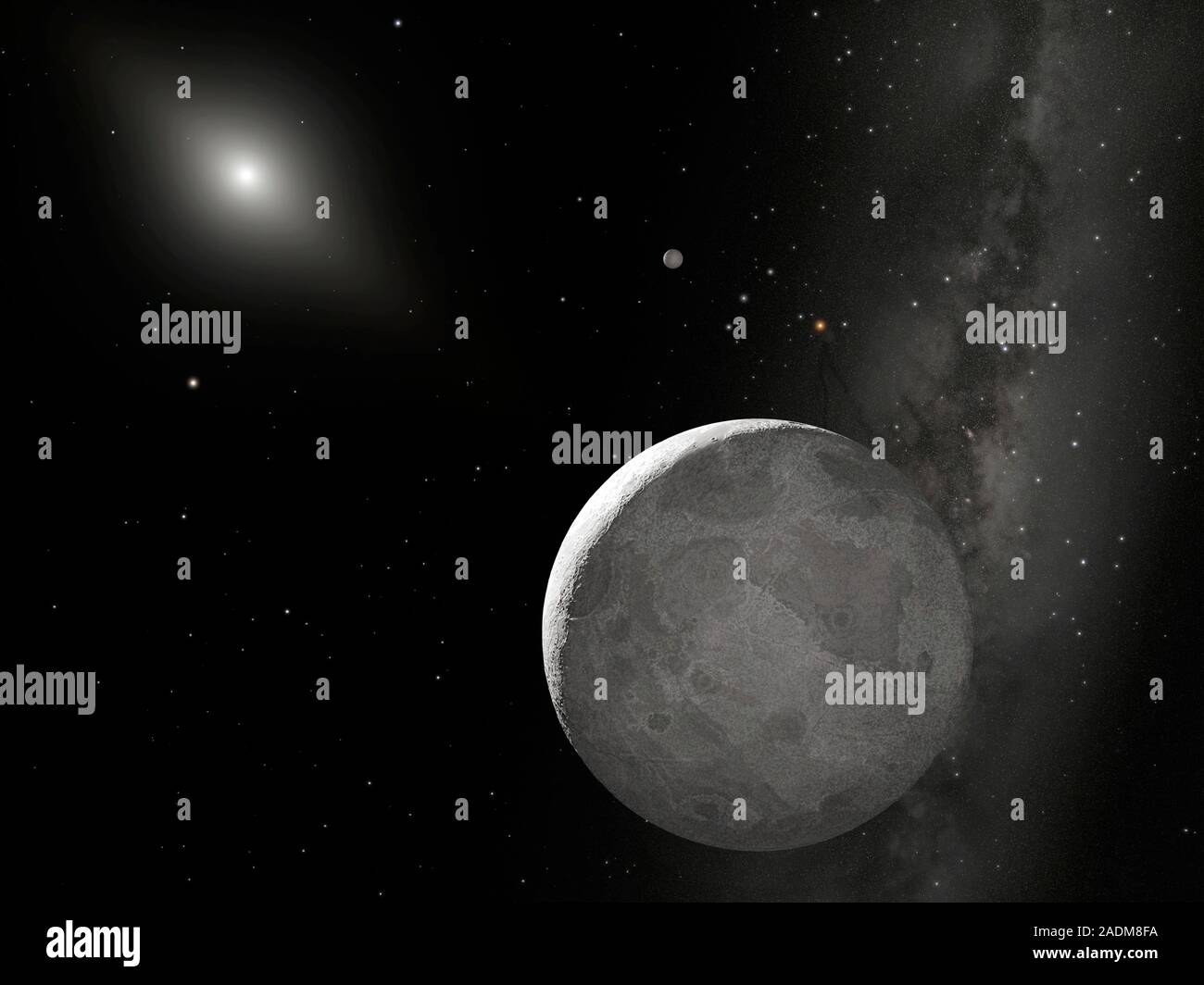 Dwarf planet Eris. Computer artwork of dwarf planet Eris, which was ...