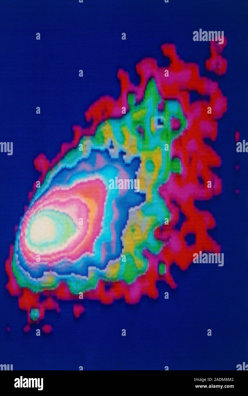 False colour image of Halley's comet taken by the European Space Agency ...