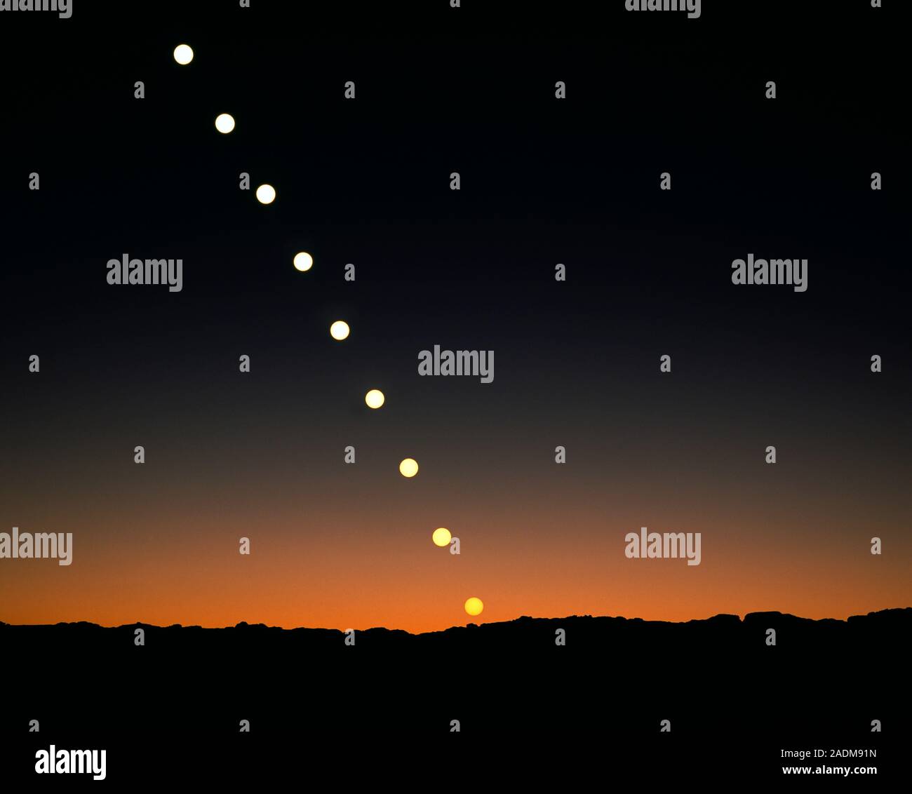 Sunset, time-lapse image. Photographed in Tassili du Hoggar, the Sahara ...
