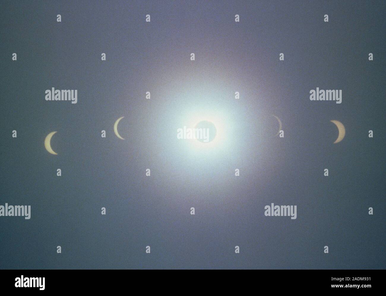 A multiple-exposure sequence showing the progression of a Solar eclipse ...
