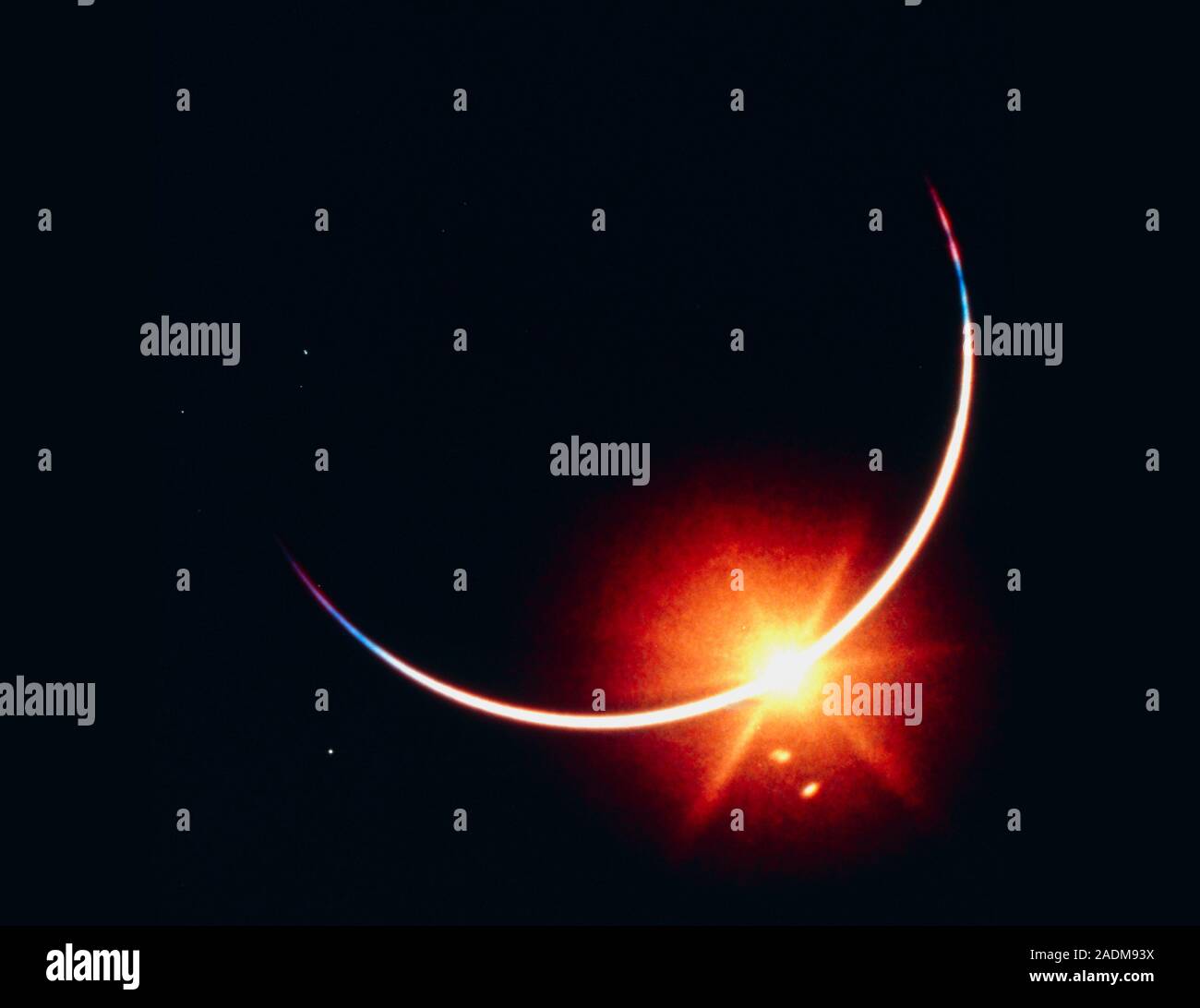 Unusual solar eclipse. Photograph of the Earth eclipsing the Sun ...