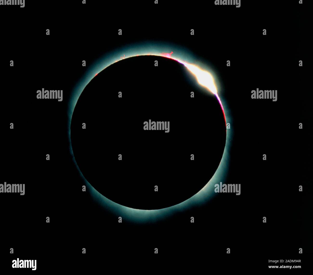 Diamond ring effect. View of the diamond ring effect seen during a ...