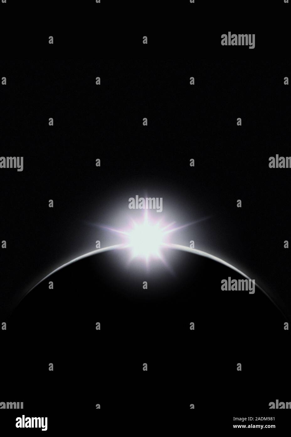 Diamond ring effect seen during a total solar eclipse. This effect may ...