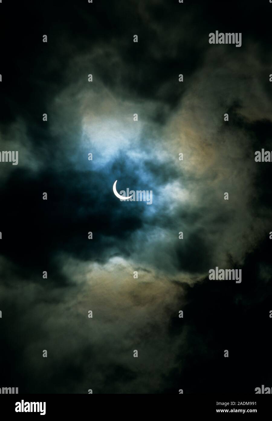 Solar eclipse. Partial phase of a total solar eclipse. Solar eclipses ...