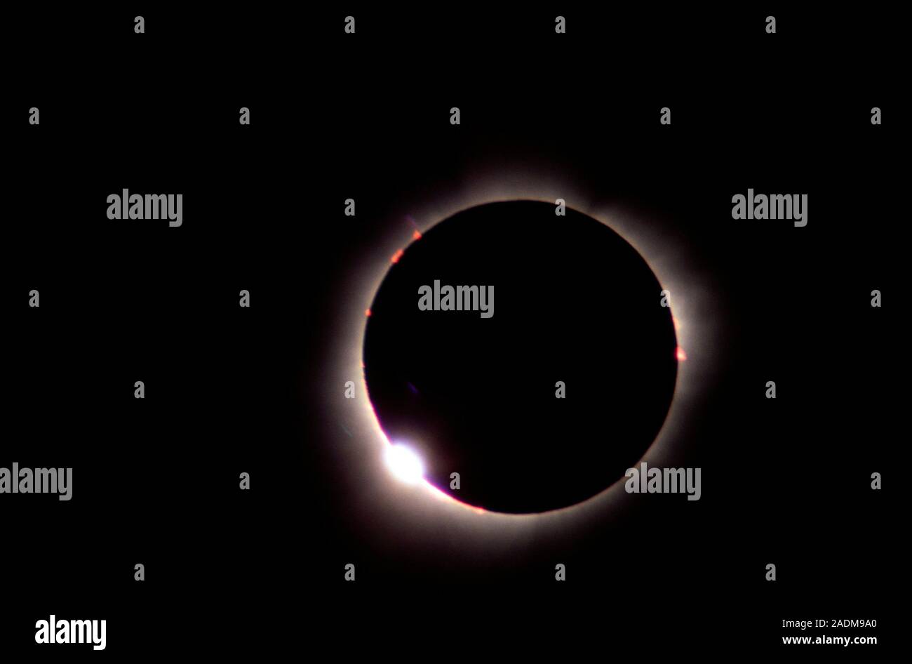 Total solar eclipse. Diamond ring effect during a total solar eclipse ...