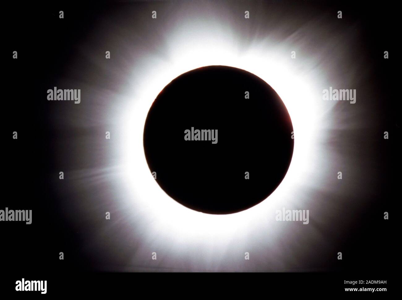 Total solar eclipse. Sun's corona seen at the moment of totality during ...