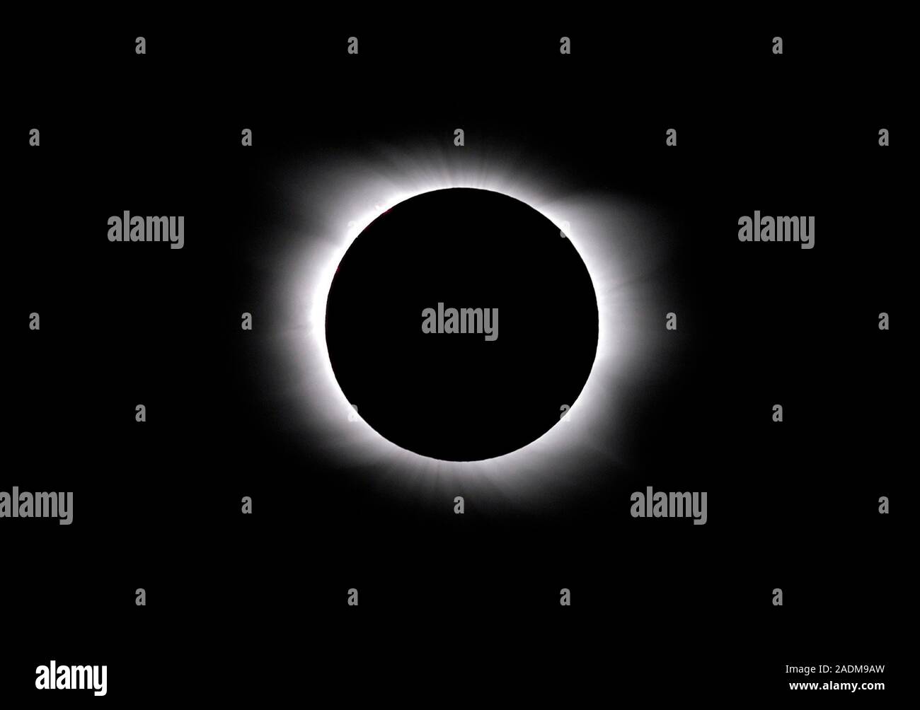 Total solar eclipse. Sun's corona seen at the moment of totality during ...