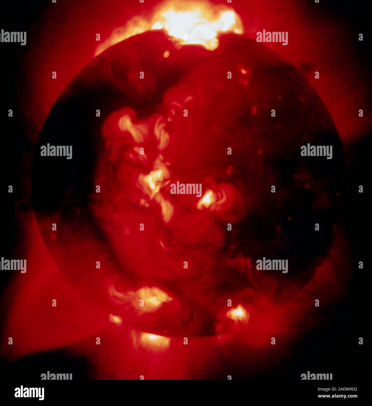 Solar corona. X-ray image of the Sun taken by the YOHKOH satellite ...