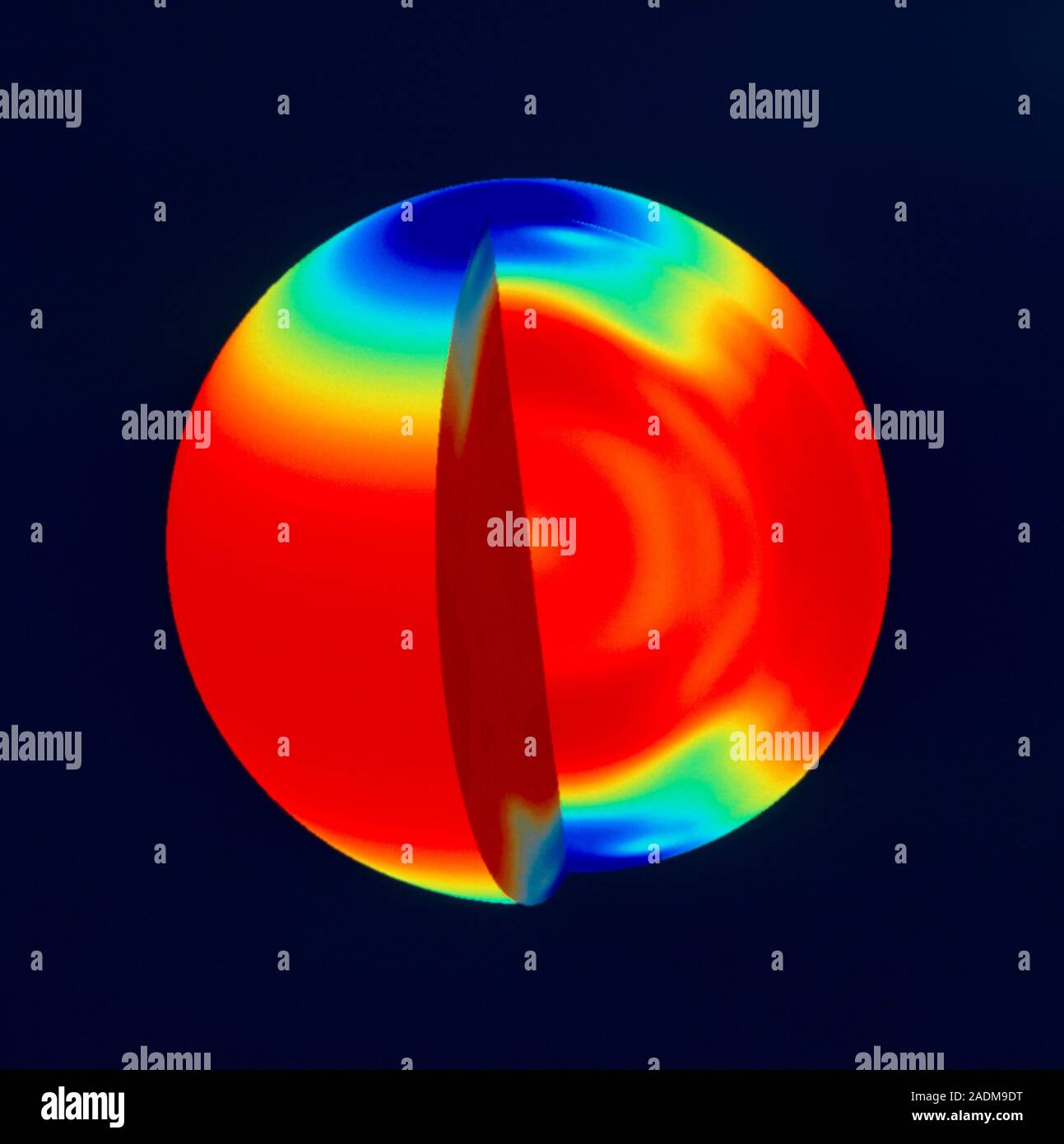Solar rotation. Cutaway artwork of the Sun, showing how the rotation ...