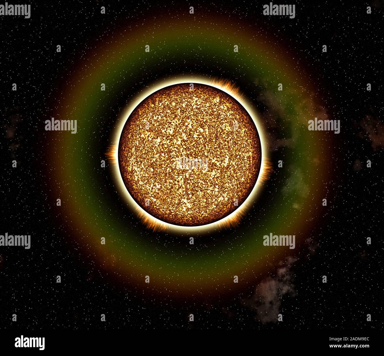 Solar granulation. Computer artwork of granulation on the surface of ...