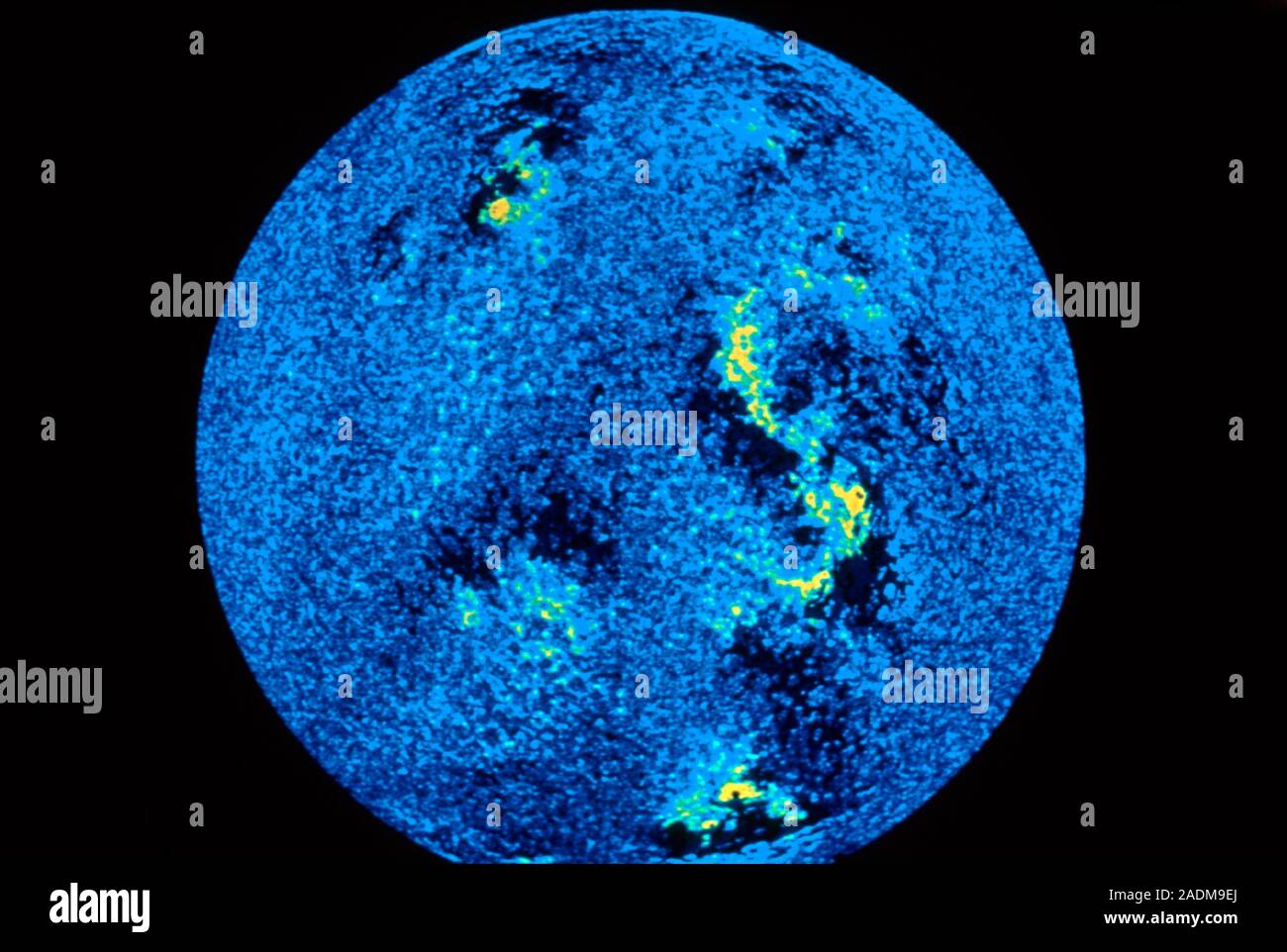 Solar magnetogram, showing the variation in strength of the Sun's ...