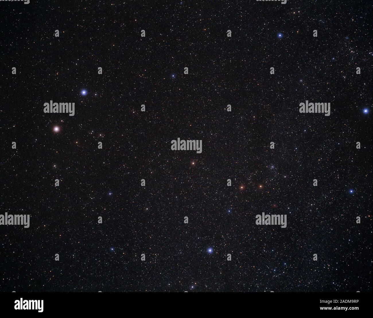The constellation of Gemini (the Twins). The two brightest stars in ...