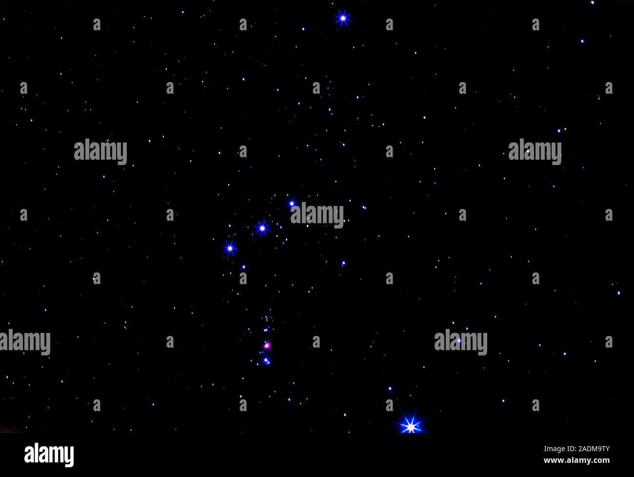 Orion constellation. Central part of the constellation of Orion the ...