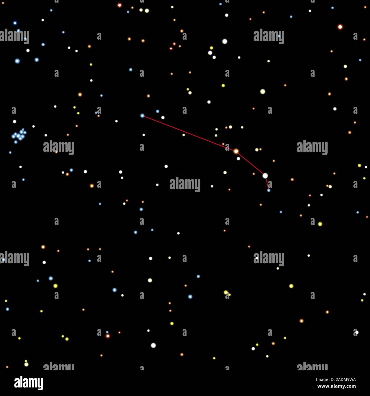 Aries. Computer artwork of the constellation of Aries, the Ram, with a ...