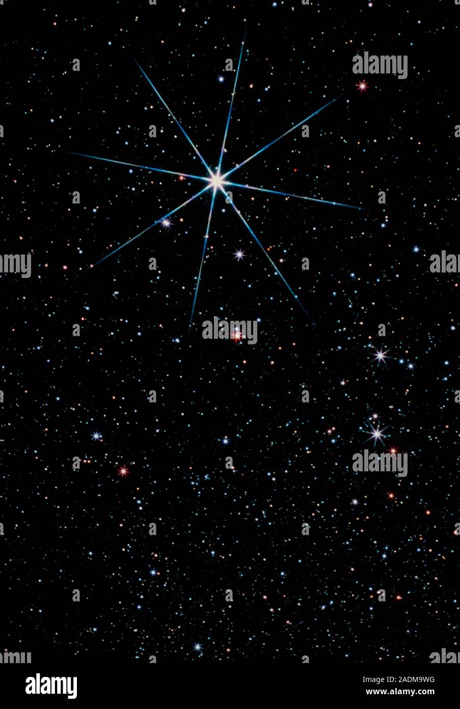 Lyra constellation. Star Vega (at upper centre) in the constellation of ...
