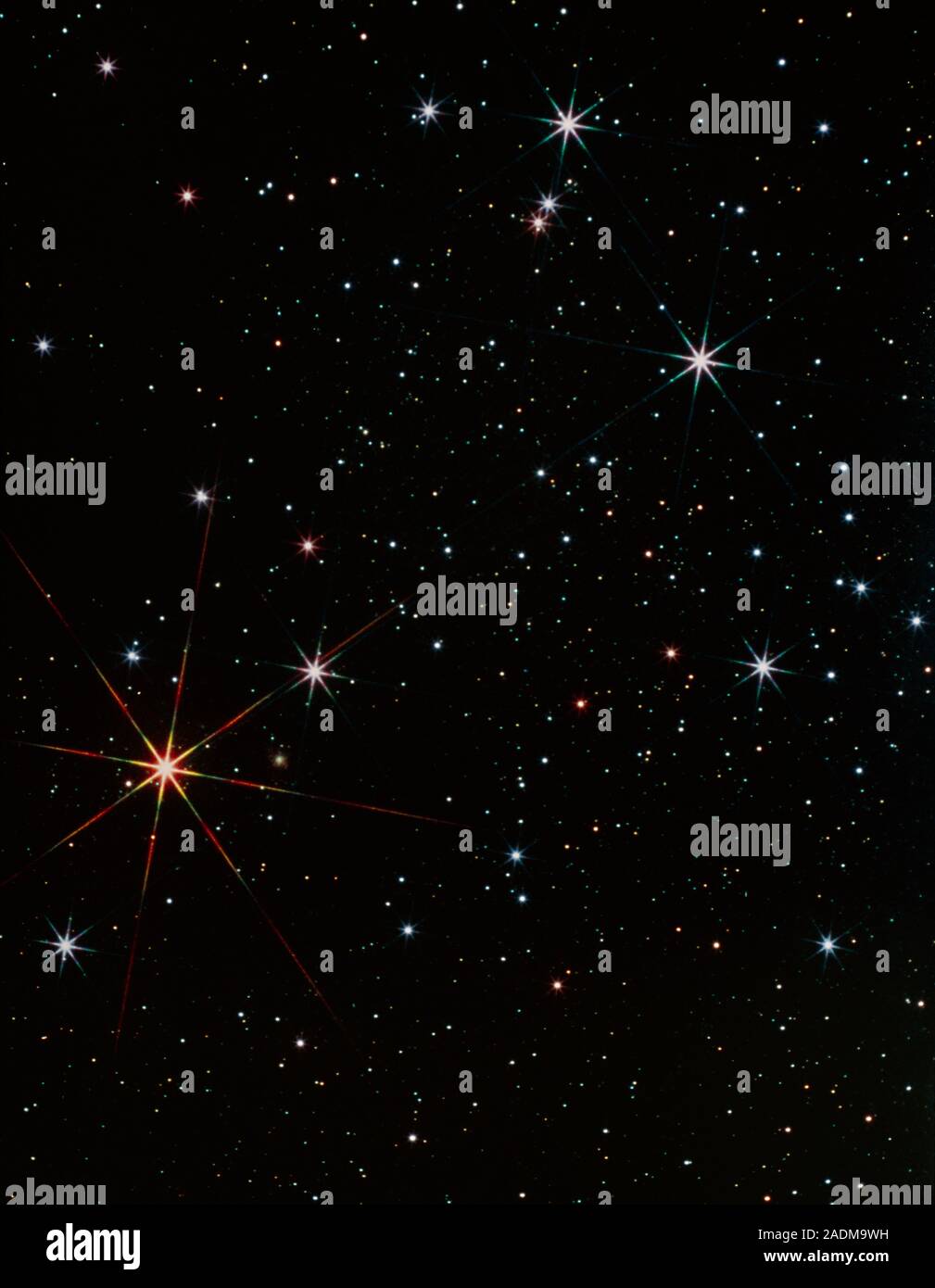 Scorpius constellation. Star Antares (lower left) in the constellation ...