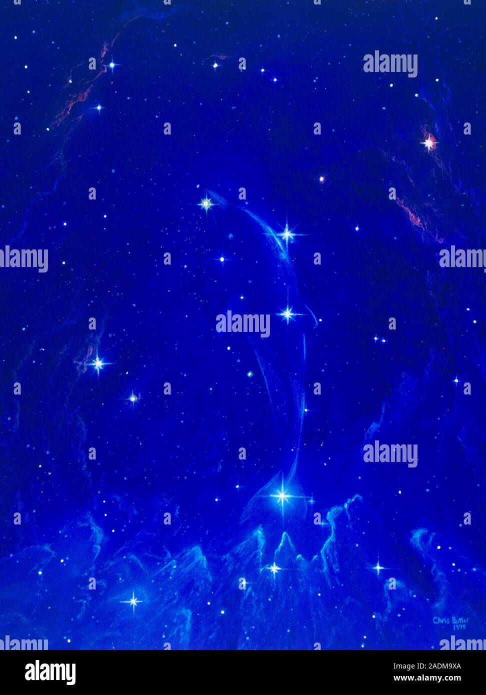 Delphinus. Artwork of the constellation of Delphinus, the dolphin ...